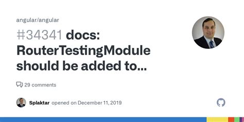 Docs RouterTestingModule Should Be Added To Testing Guide Issue Angular Angular GitHub