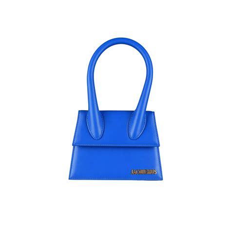 Luxuriöse Handtasche Jacquemus Le Chiquito Moyen Tasche Aus Elektrisch Blauem Leder