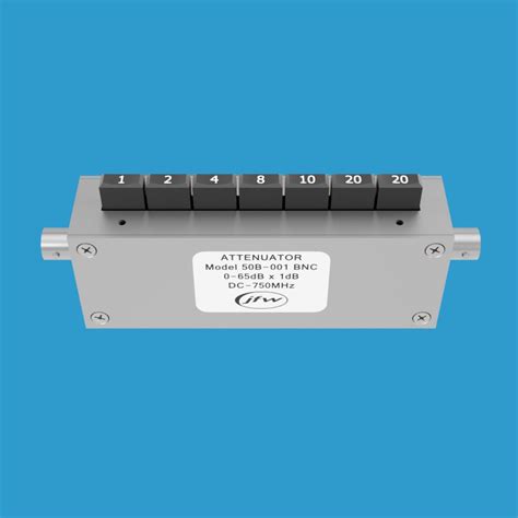 50 Ohm Pushbutton Attenuator Dc 750 Mhz 0 65db X 1db 50b 001 Jfw Industries