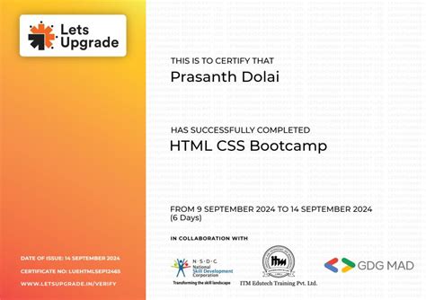 Html Css Webdevelopment Bootcampcompleted Prasanth Dolai