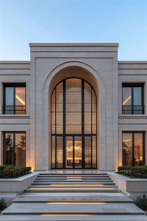 Grand Entrance With Arched Window Illuminated From Inside Check Out