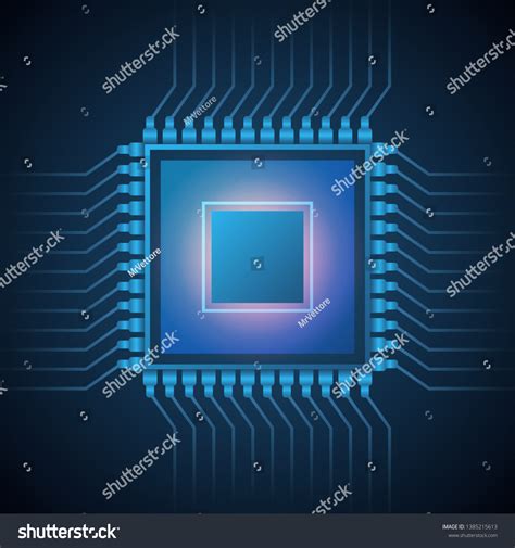 Vector Computer Cpu Processor System Chip Stock Vector Royalty Free