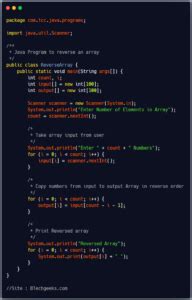 How To Reverse Array In Java Java Program To Reverse Array Elements BTech Geeks