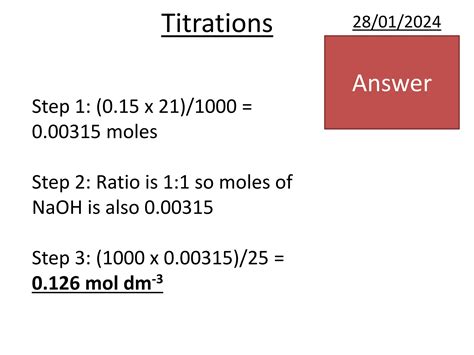 Titrations Step By Step Tespptx