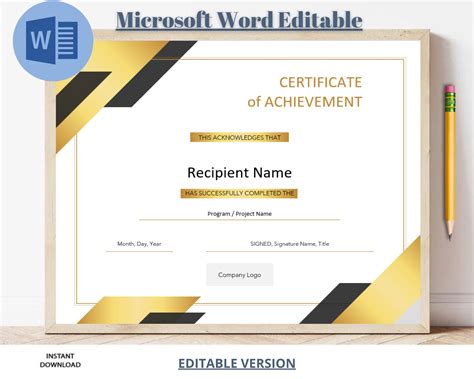 Certificate Of Completion Template Microsoft 64 Free Word Certificate