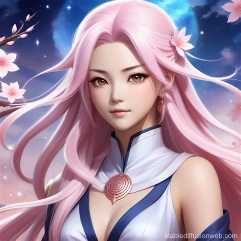 Long Haired Haruno Sakura Portrait Stable Diffusion Online