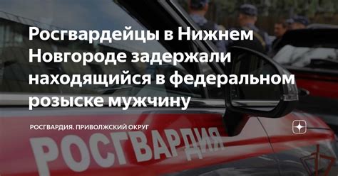 Росгвардейцы в Нижнем Новгороде задержали находящийся в федеральном розыске мужчину Росгвардия
