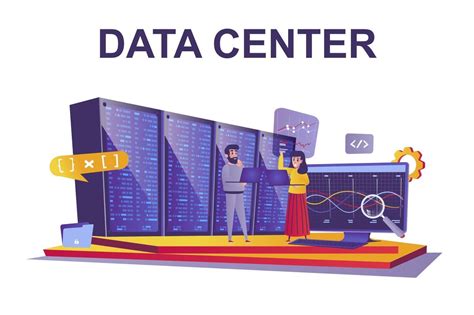 Data Center Web Concept In Flat Style 2417938 Vector Art At Vecteezy