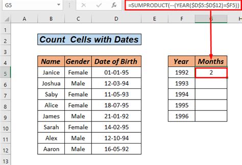 How To Count Number Of Cells With Dates In Excel Ways Exceldemy