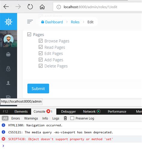 Javascript Js Error When Submit Any Form In Voyager Laravel Stack