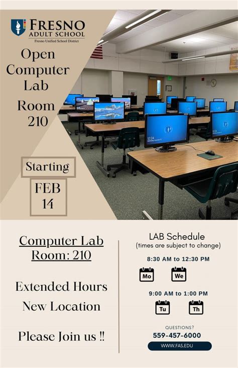 Room 210 Computer Lab Flyer Fresno Adult Babe