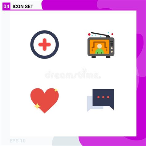 4 User Interface Flat Icon Pack Of Modern Signs And Symbols Of Interface Like Entertainment
