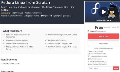 Fedora Linux From Scratch Udemy CouponFedora Linux From Scratch Learn How To Q Https