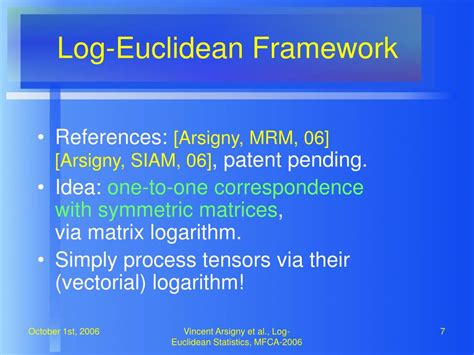 Ppt Statistics On Diffeomorphisms In A Log Euclidean Framework