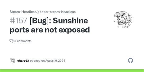 Bug Sunshine Ports Are Not Exposed Issue Steam Headless Docker Steam Headless GitHub