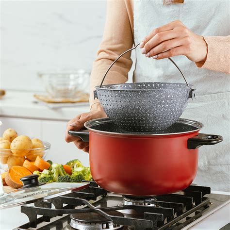 Carbon Steel Casserole With Steamer Insert 22cm Taurus By Nava
