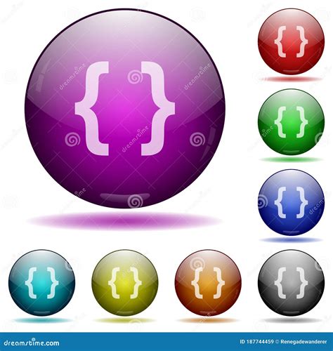 Programming Code Glass Sphere Buttons Stock Vector Illustration Of