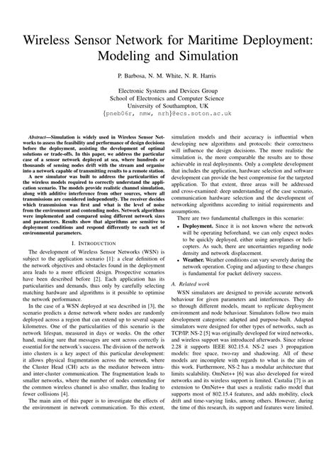pdf sensor networks for maritime deployment modeling and simulation