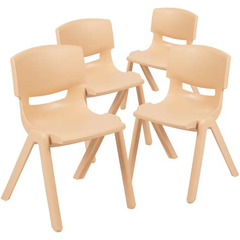 Flash Furniture 4 Pk Nat Plastic Stack School Chair 1325inh Seat Included Qty 4 Model