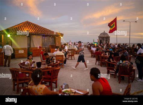 Beautiful Sunset From Popular Cafe Del Mar Lounge Bar Atop Baluarte