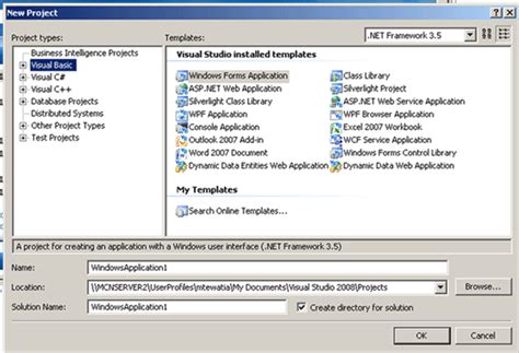 Windows Application In VS NET Using VB NET