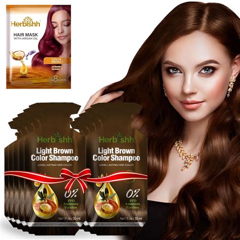 Herbishh Hair Color Shampoo 10 Sachet 1 Argan Hair Mask