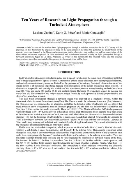 Pdf Ten Years Of Research On Light Propagation Through A Turbulent Atmosphere