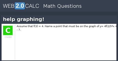 View Question Help Graphing