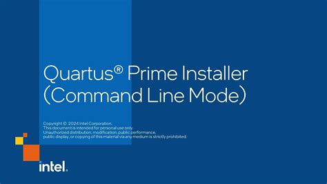 Quartus Prime Installer Command Line Mode YouTube