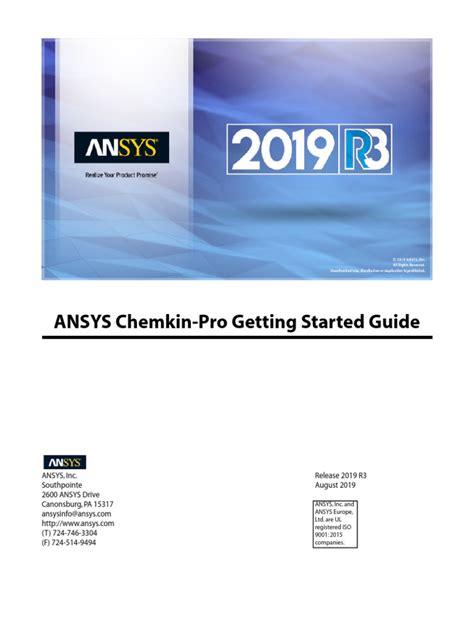 ansys chemkin pro getting started guide pdf chemical reactor