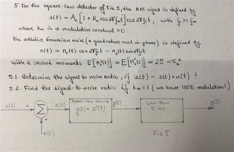 Solved For The Square Law Detector The Am Signal And