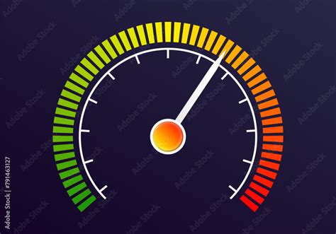 Speedometer Icon Gauge Speed Meter Risk Indicator With Arrow And