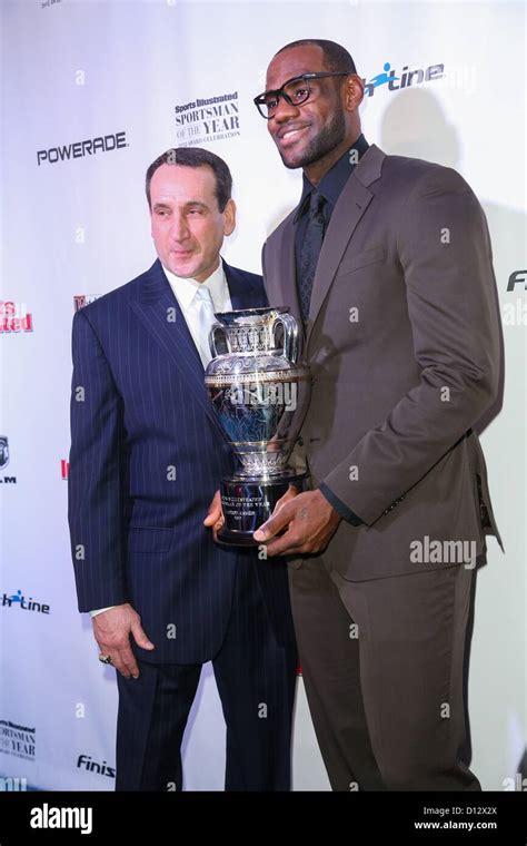 New York Usa 5th December 2012 Mike Krzyzewski Lebron James At