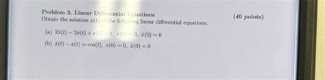 solved problem 3 linear ditterential fquations obtain the