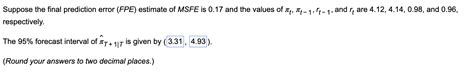 Solved Suppose The Final Prediction Error Fpe ﻿estimate Of