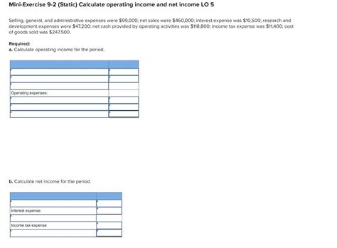 Solved Mini Exercise Static Calculate Operating Income Chegg