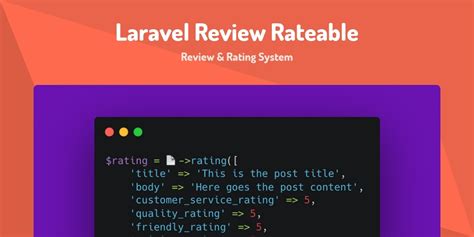 Laravel Review Rateable Review And Rating System Made With Laravel