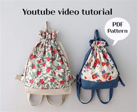 Backpack Pdf Sewing Pattern 2 Sizes Small Rucksack Pattern Pdf Pattern
