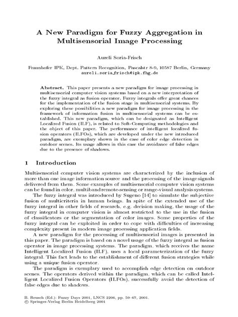 a new paradigm for fuzzy aggregation in multisensorial image processing