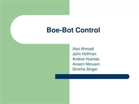 PPT Boe Bot Control PowerPoint Presentation Free Download ID