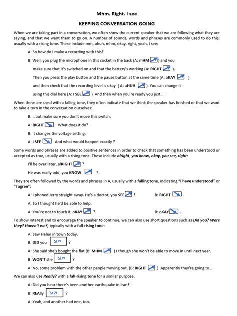 Conversational Cues And Responses Pdf