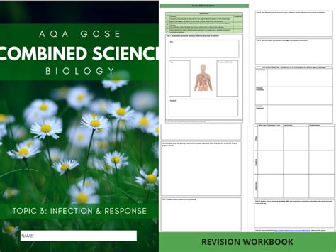Topic 3 Infection And Response Revision Workbook Aqa Gcse Combined Science Biology Teaching