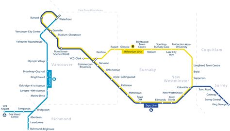 Skytrain Vancouver Metro Map Canada 10000x7000