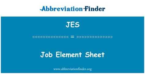 Jes Stands For Job Element Sheet Abbreviation Finder