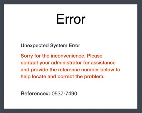 Saml2 Connexion Unexpected System Error Reference 3621 3573 Box