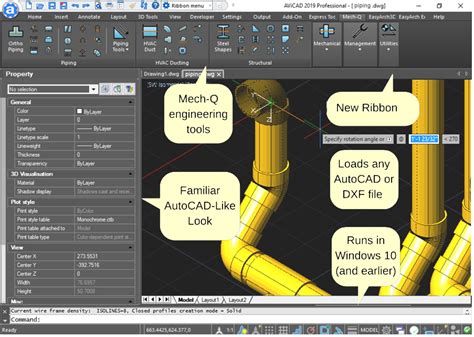 Features AutoCAD Clone With Engineering Process Flow Plant Design