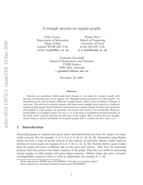 A Triangle Process On Regular Graphs Deepai