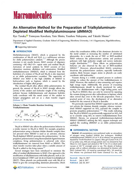 An Alternative Method For The Preparation Of Trialkylaluminum Depleted