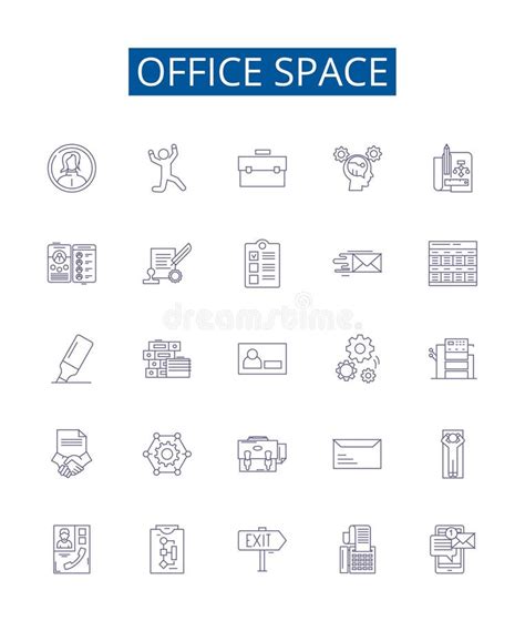 Office Space Line Icons Signs Set Design Collection Of Cubicle Desk