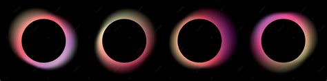 Vibrant Circular Buttons With Shining Frames On Black Background Vector